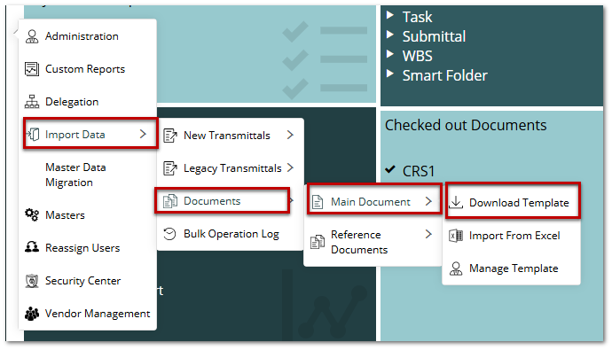 Importing Main Documents and Reference Documents